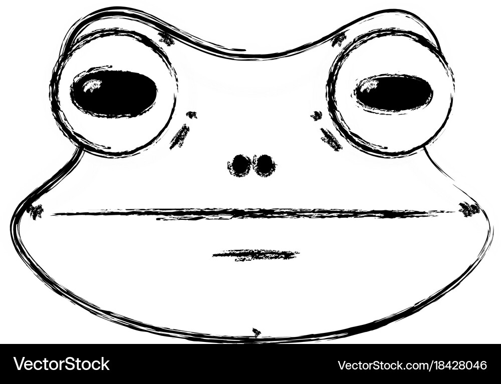 Figure cute frog head wild animal Royalty Free Vector Image