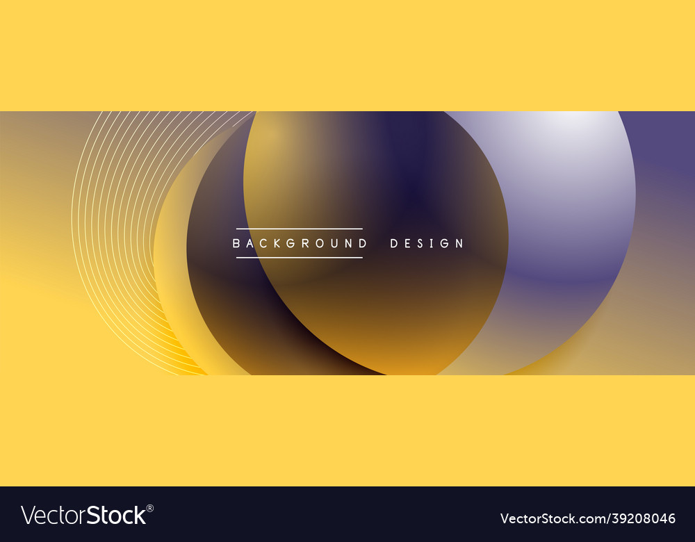 Gradient circles with shadows techno Royalty Free Vector