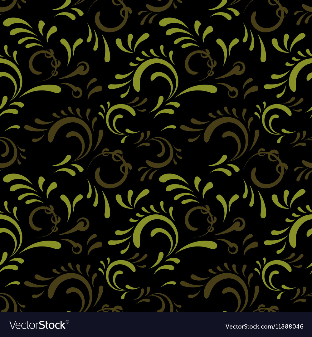 Green curl seamless pattern Royalty Free Vector Image