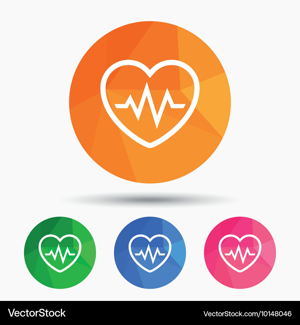 Heartbeat sign icon cardiogram symbol Royalty Free Vector