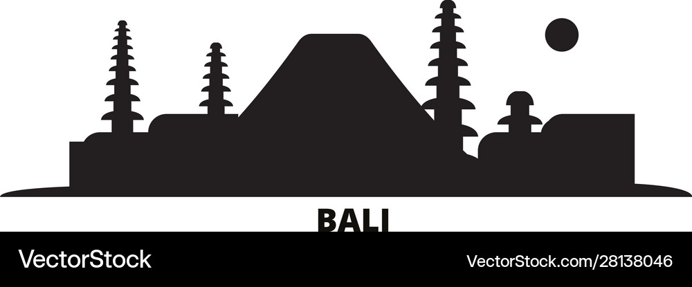 Indonesia bali city skyline isolated Royalty Free Vector