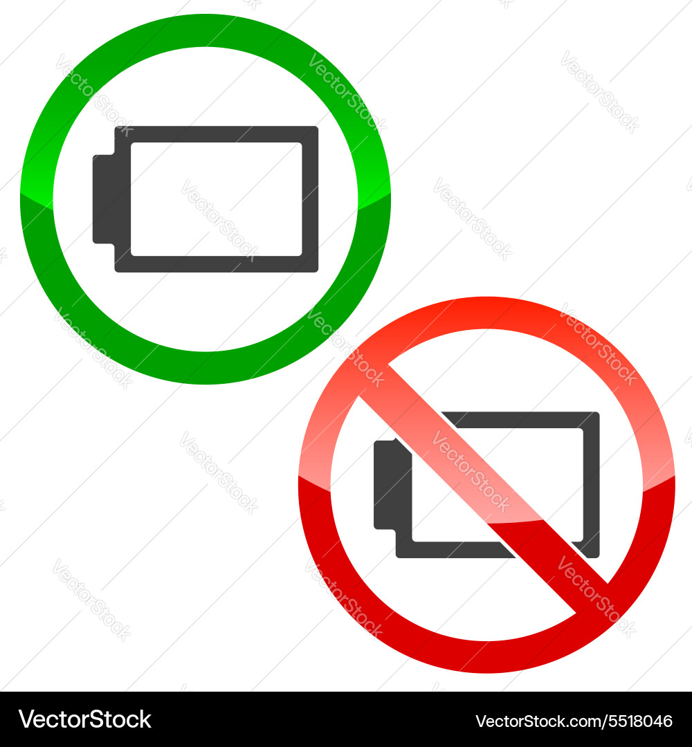 No energy permission signs set Royalty Free Vector Image