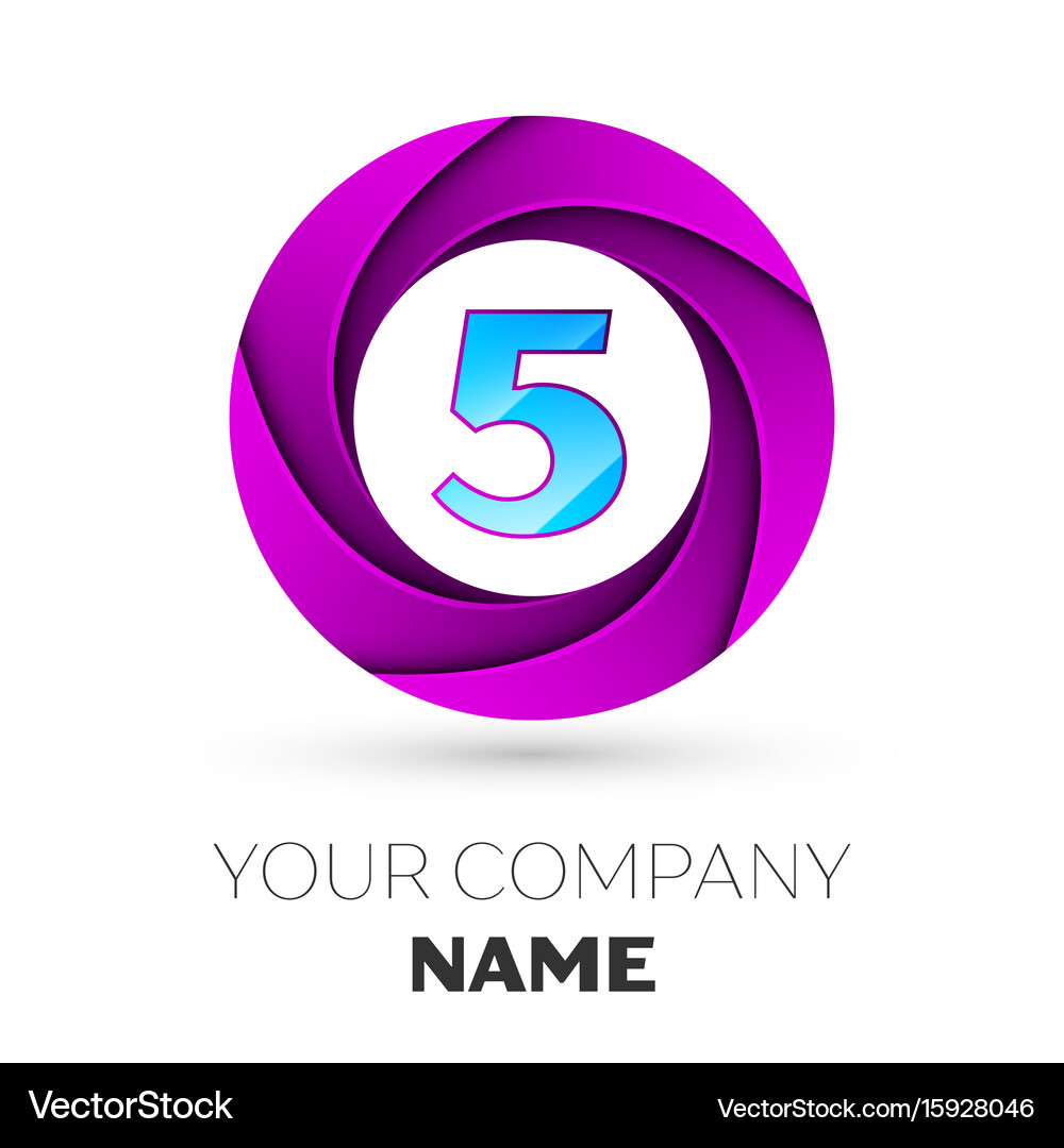 Number five logo symbol in colorful circle Vector Image