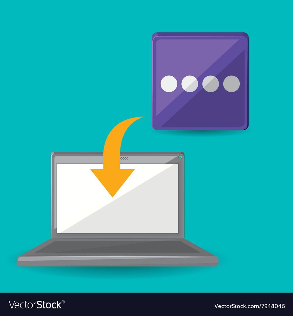 Portable pc design Royalty Free Vector Image - VectorStock