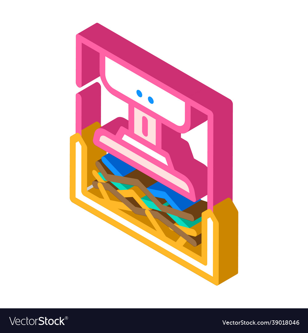 Pressing solid waste isometric icon Royalty Free Vector