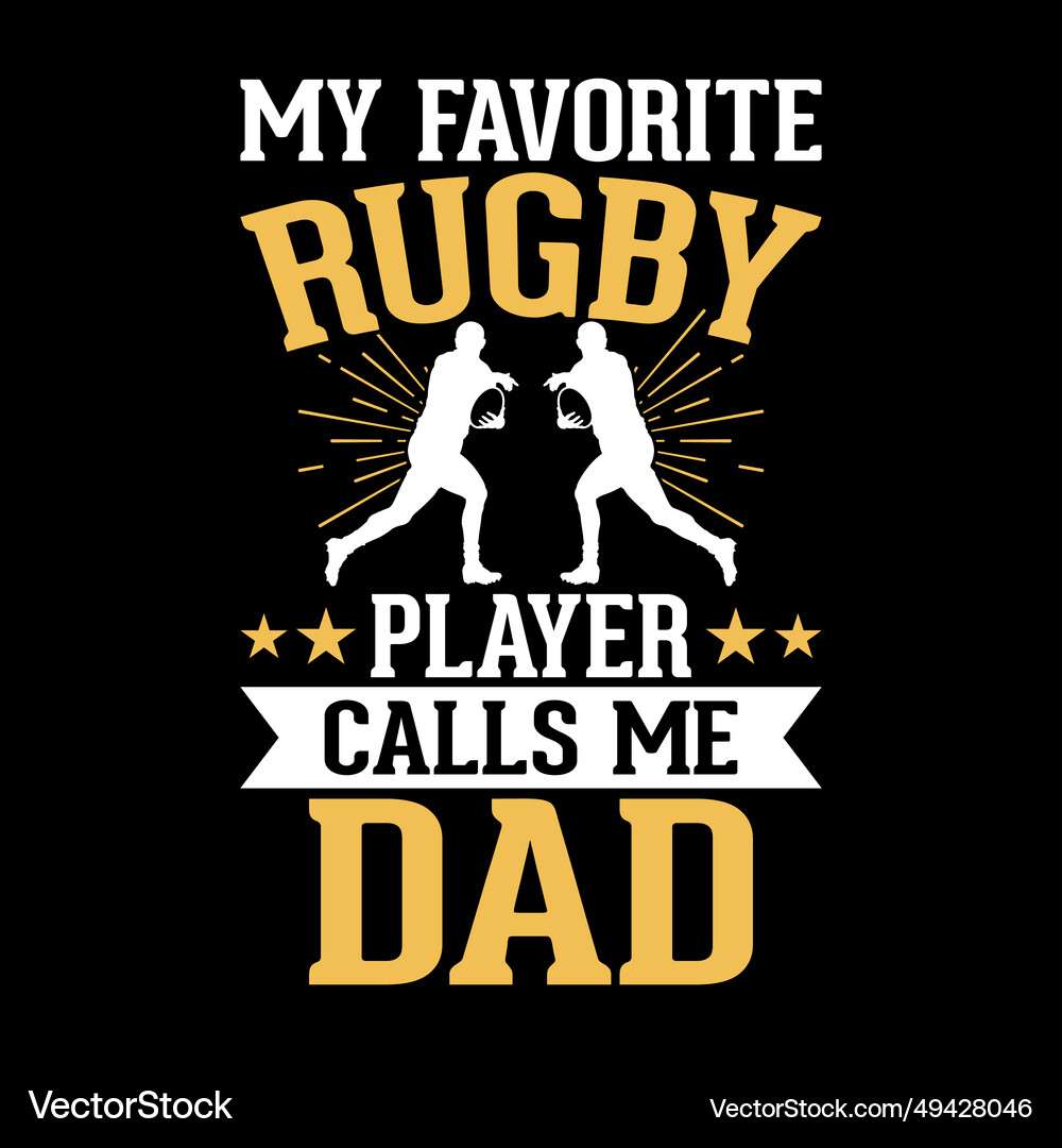 Rugby player coach t-shirt design Royalty Free Vector Image