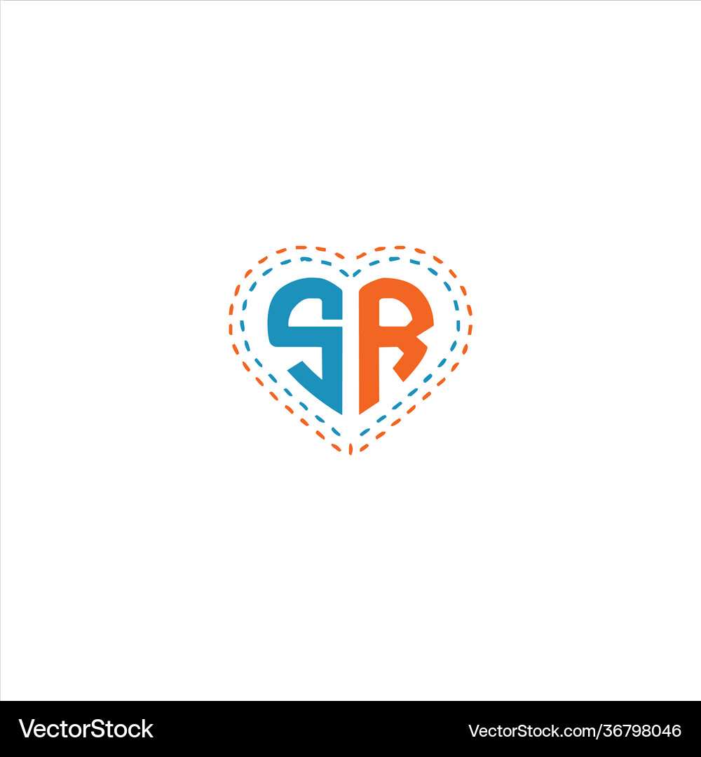 S r letter logo design on black color background Vector Image