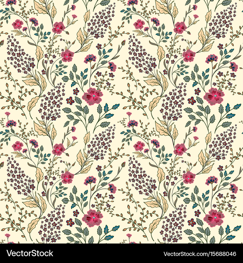 Seamless bright colorful gentle hand drawn Vector Image