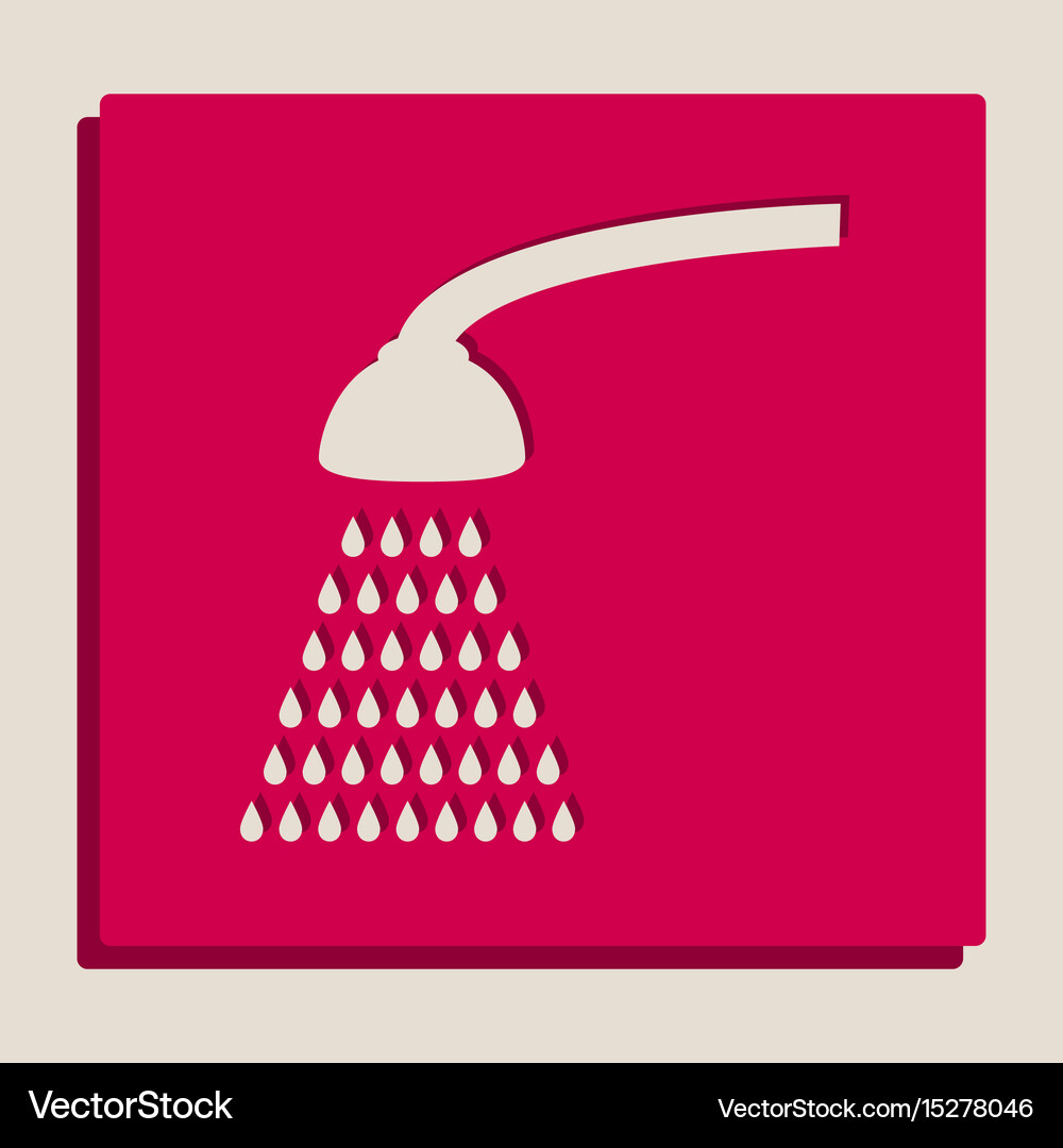 Shower simple sign grayscale version Royalty Free Vector