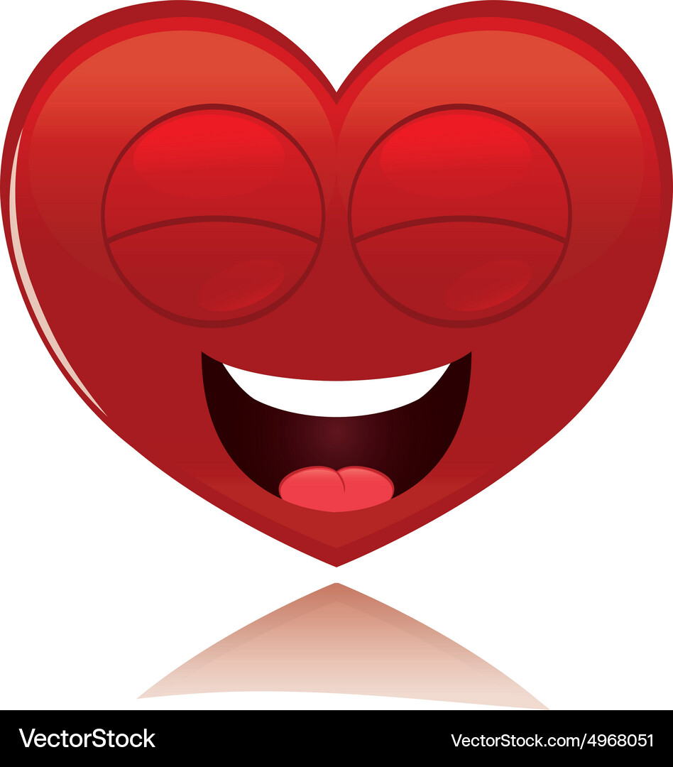 An isolated happy heart on a white background Vector Image