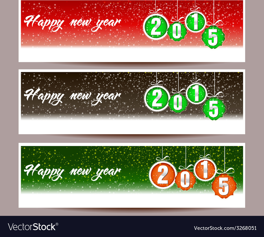 Banner set of happy new year Royalty Free Vector Image