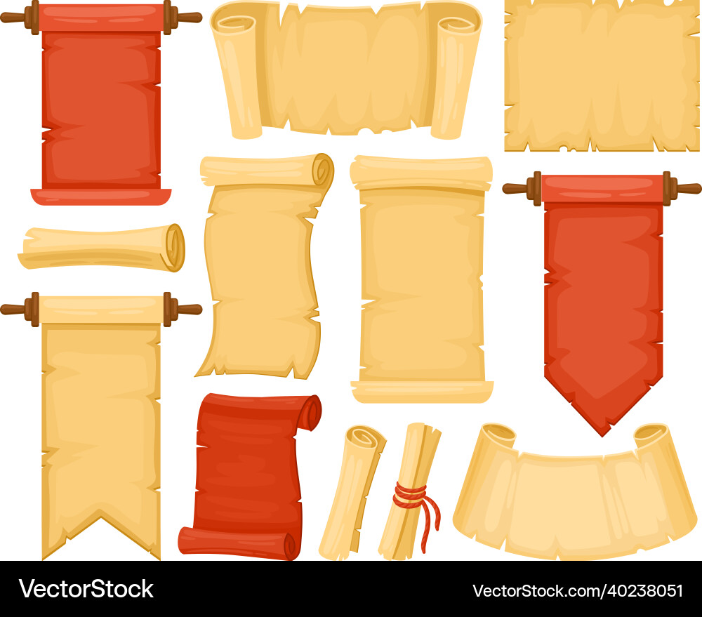 Cartoon old ancient papyrus parchment paper Vector Image