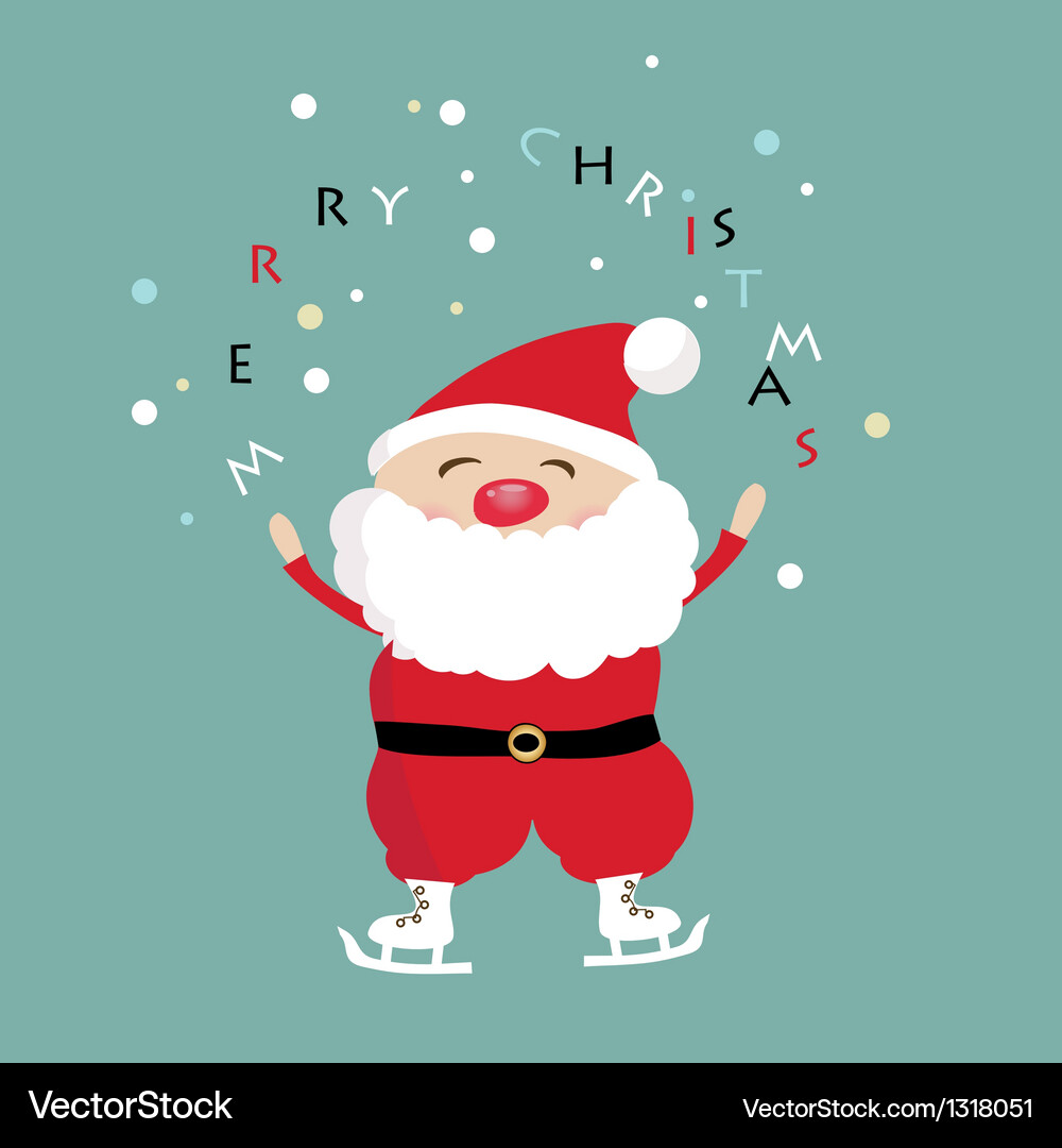 Christmas card with santa klaus Royalty Free Vector Image