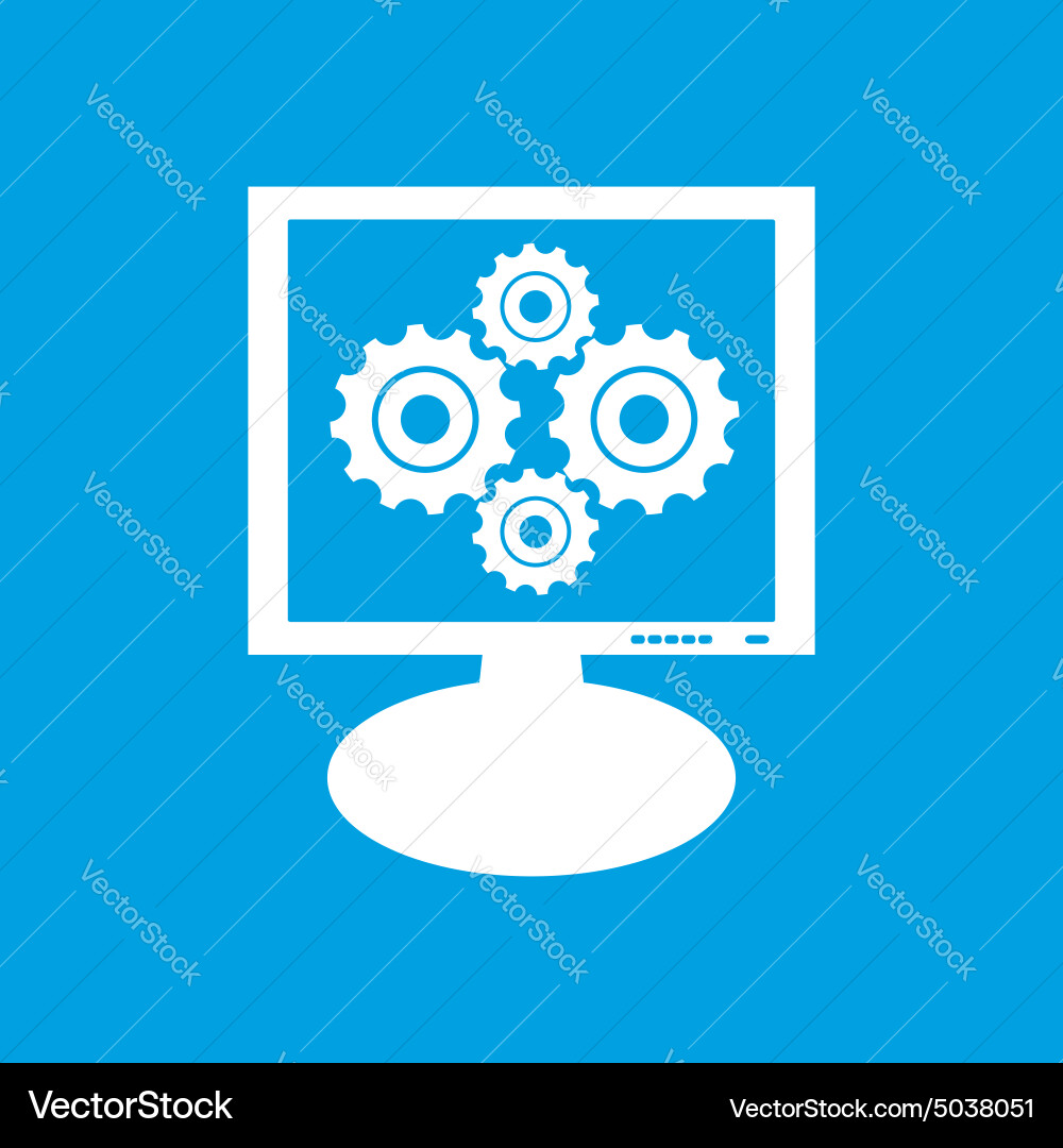 Cogs monitor icon Royalty Free Vector Image - VectorStock