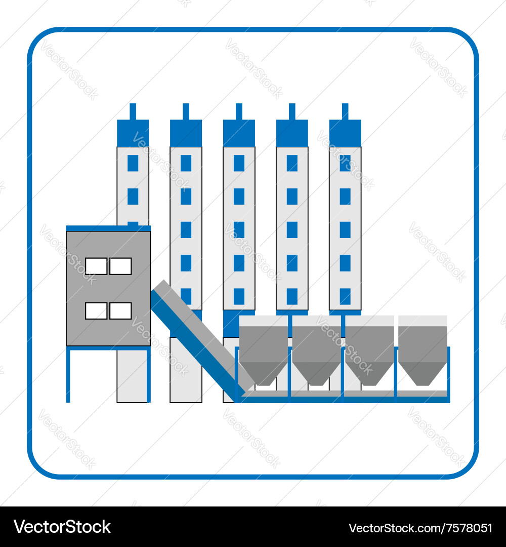 Concrete production plant icon in the frame 2 Vector Image