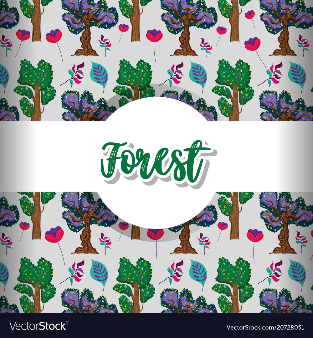 Forest pattern background Royalty Free Vector Image