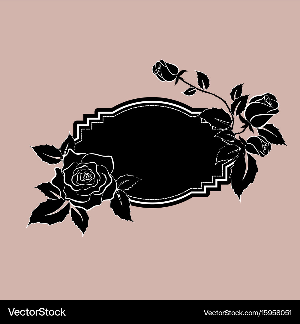 Greeting card with black roses Royalty Free Vector Image