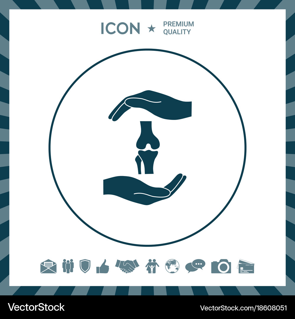 Hands holding knee-joint - protection symbol Vector Image