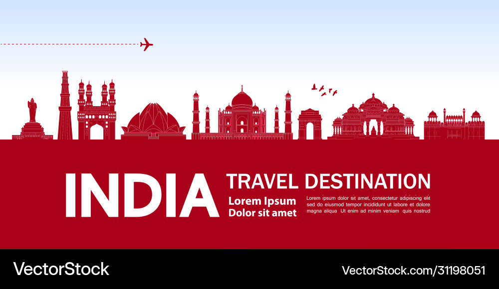India travel destination Royalty Free Vector Image