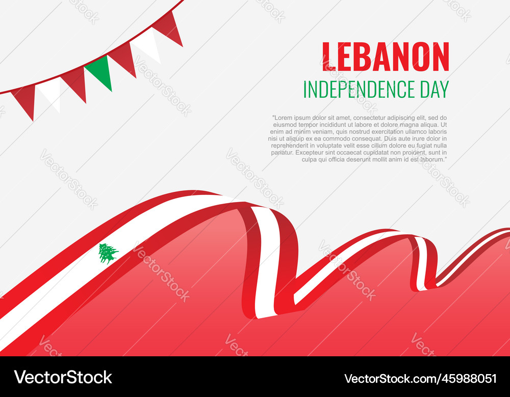 Lebanon independence day background banner Vector Image