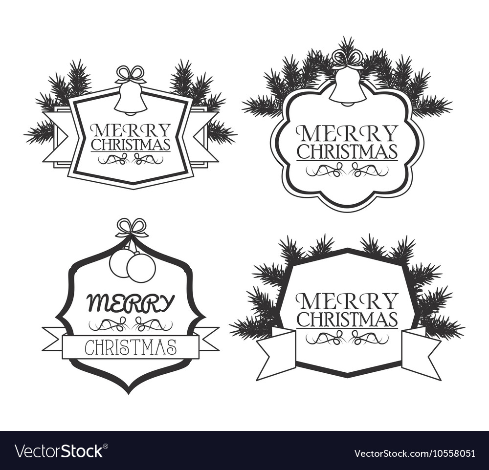 Merry christmas labels design Royalty Free Vector Image