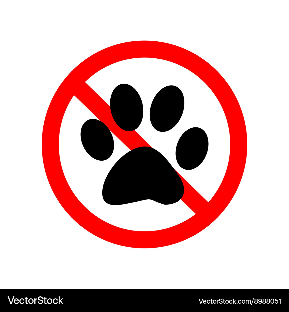 No animal paw sign Royalty Free Vector Image - VectorStock