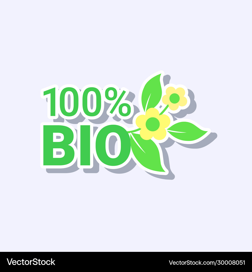 Plant based natural product sticker organic Vector Image