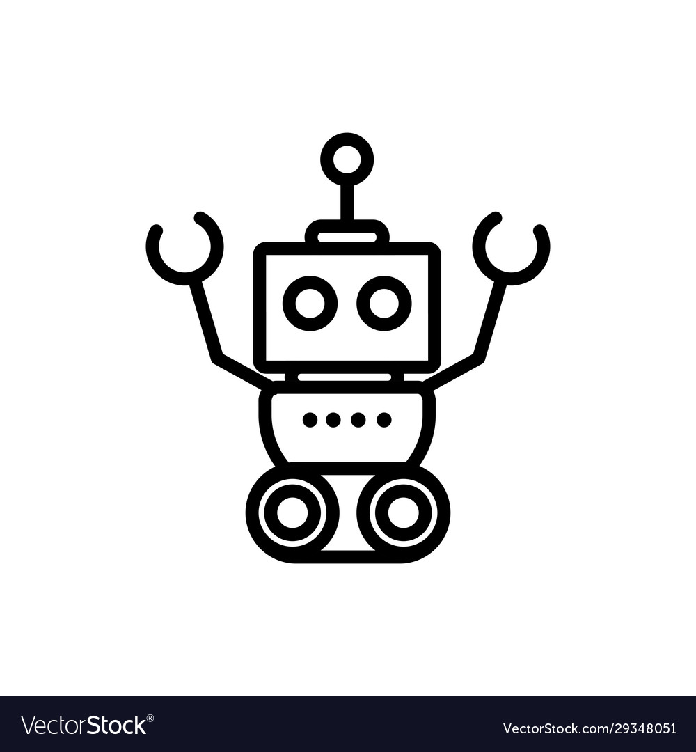 Robot Mascot Machine Technology Character Vector Image