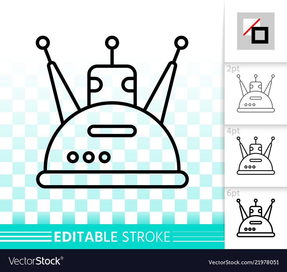 Robot transformer simple black line icon Vector Image