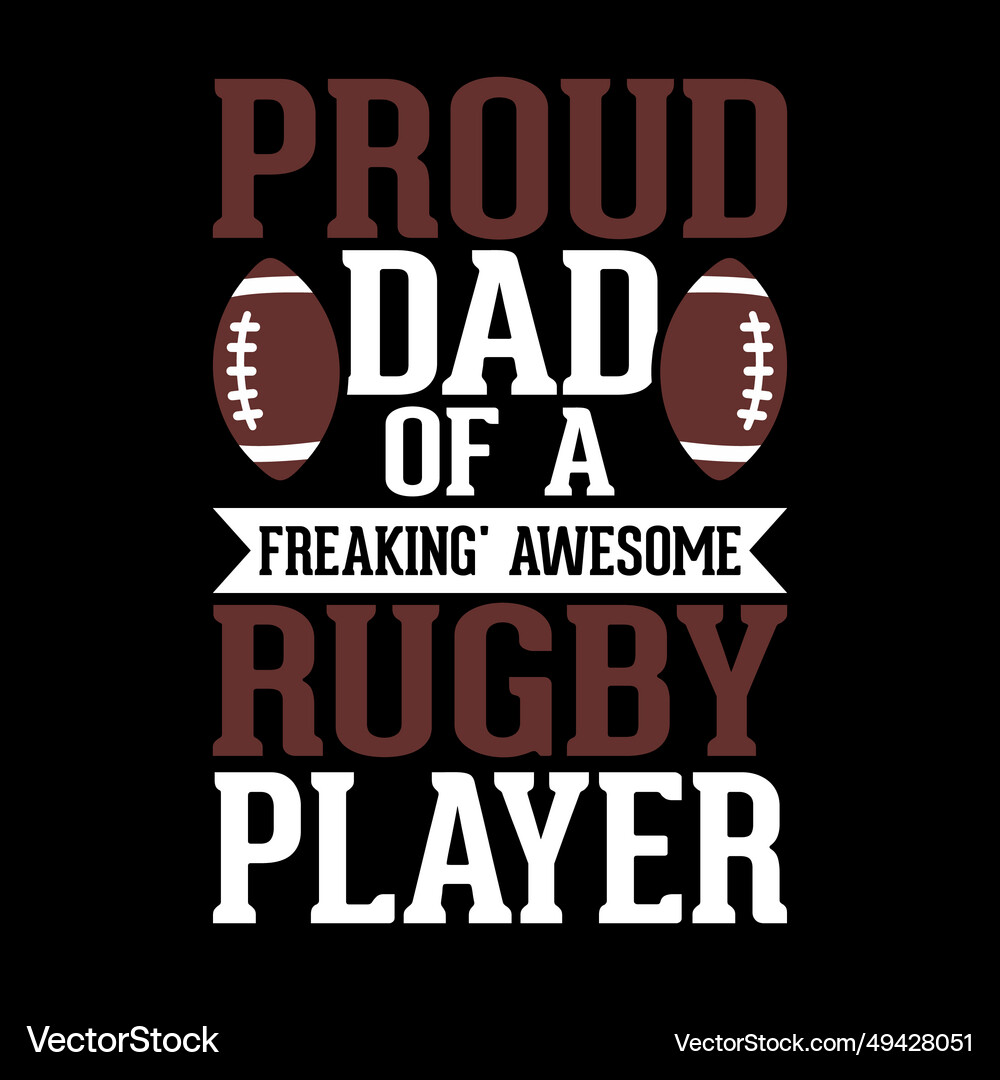Rugby player coach t-shirt design Royalty Free Vector Image