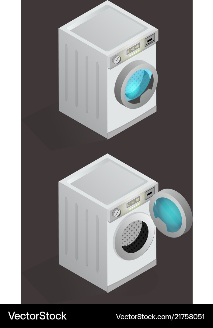 Set of isolated washing machine icon Royalty Free Vector