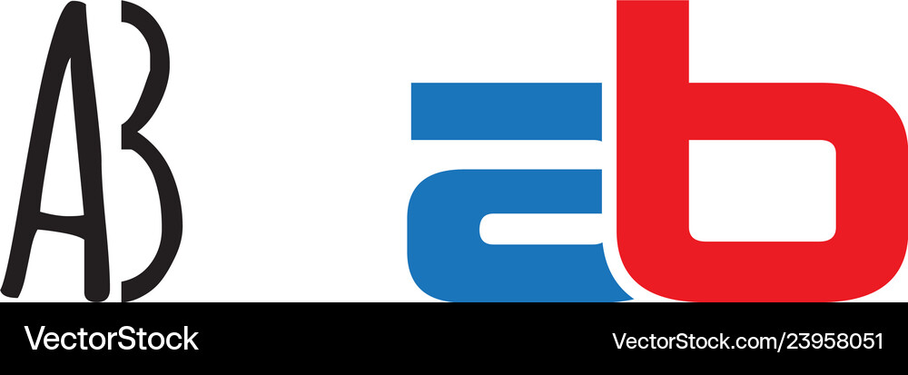 Set of letter ab logo design template elements Vector Image