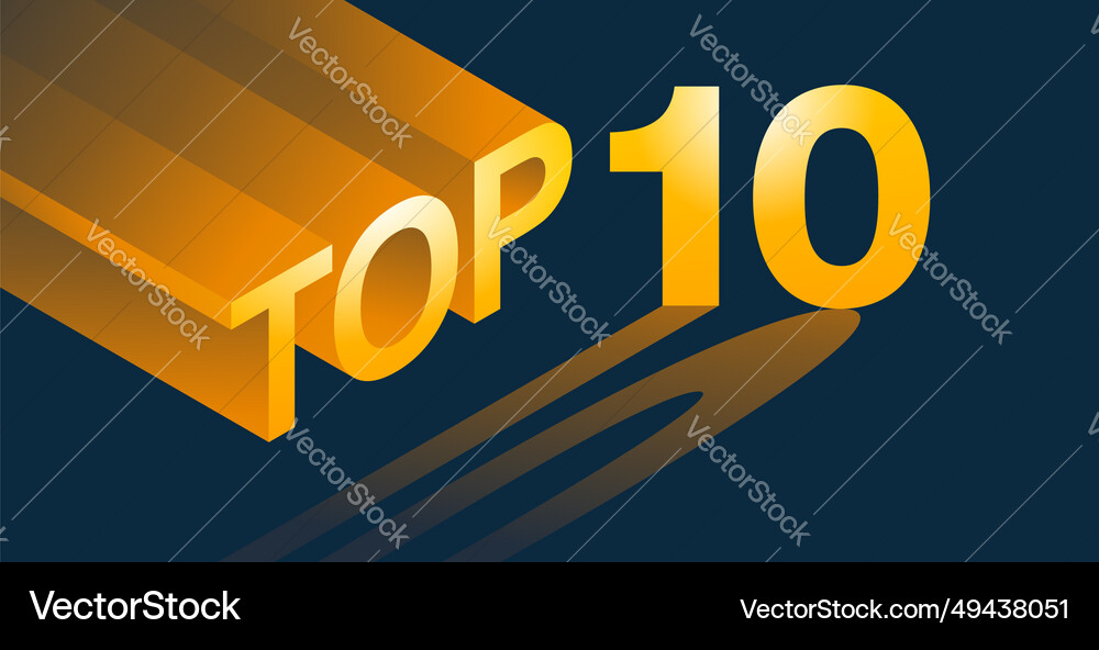 Top 10 rating - banner for chart competition Vector Image