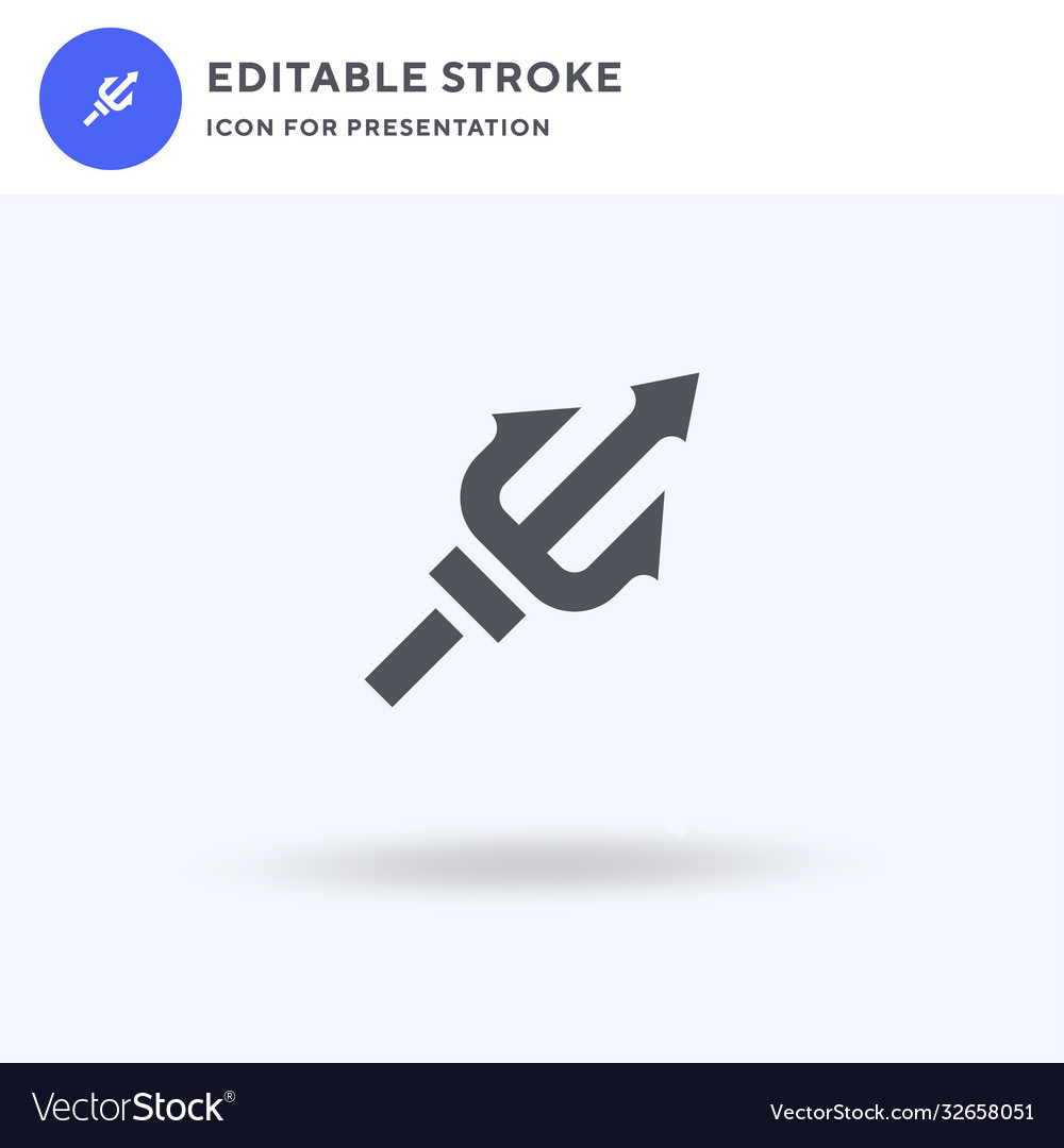 Trident icon filled flat sign solid Royalty Free Vector