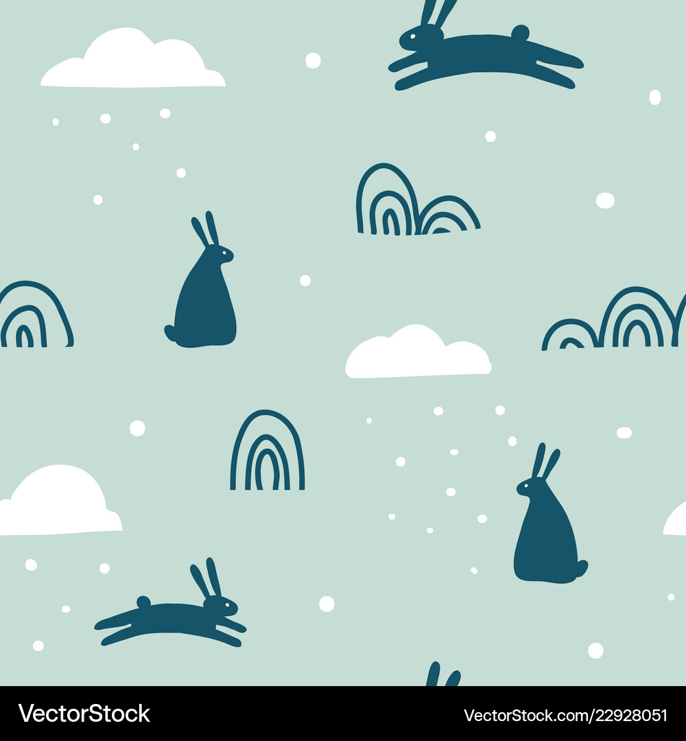 Winter forest seamless pattern Royalty Free Vector Image