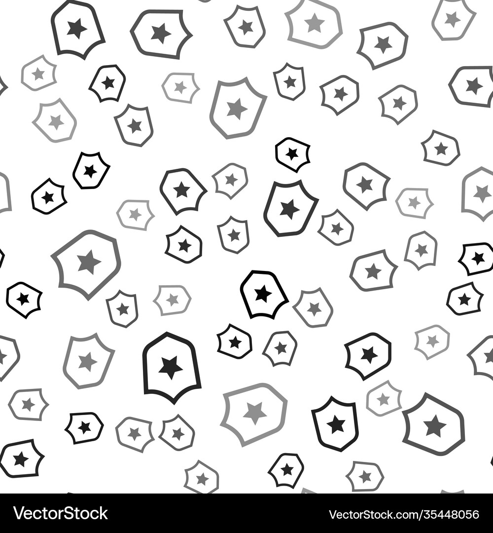 Black police badge icon isolated seamless pattern Vector Image