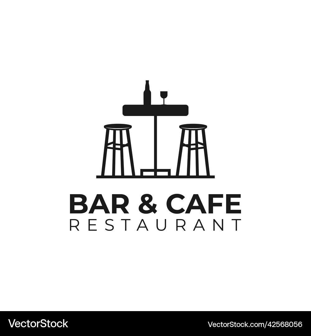 Creative modern bar and cafe sign restaurant logo Vector Image