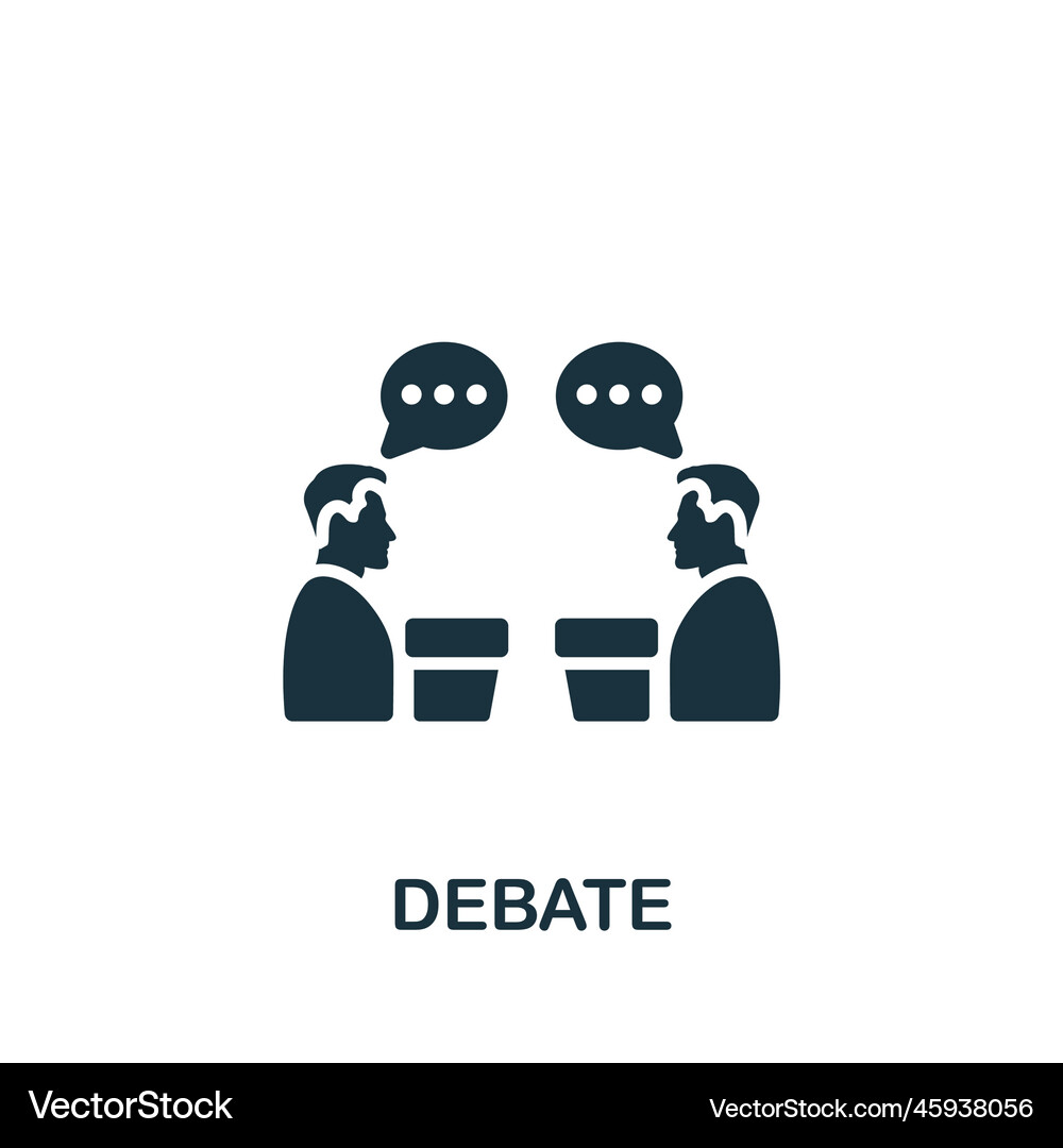Debate icon monochrome simple sign from election Vector Image