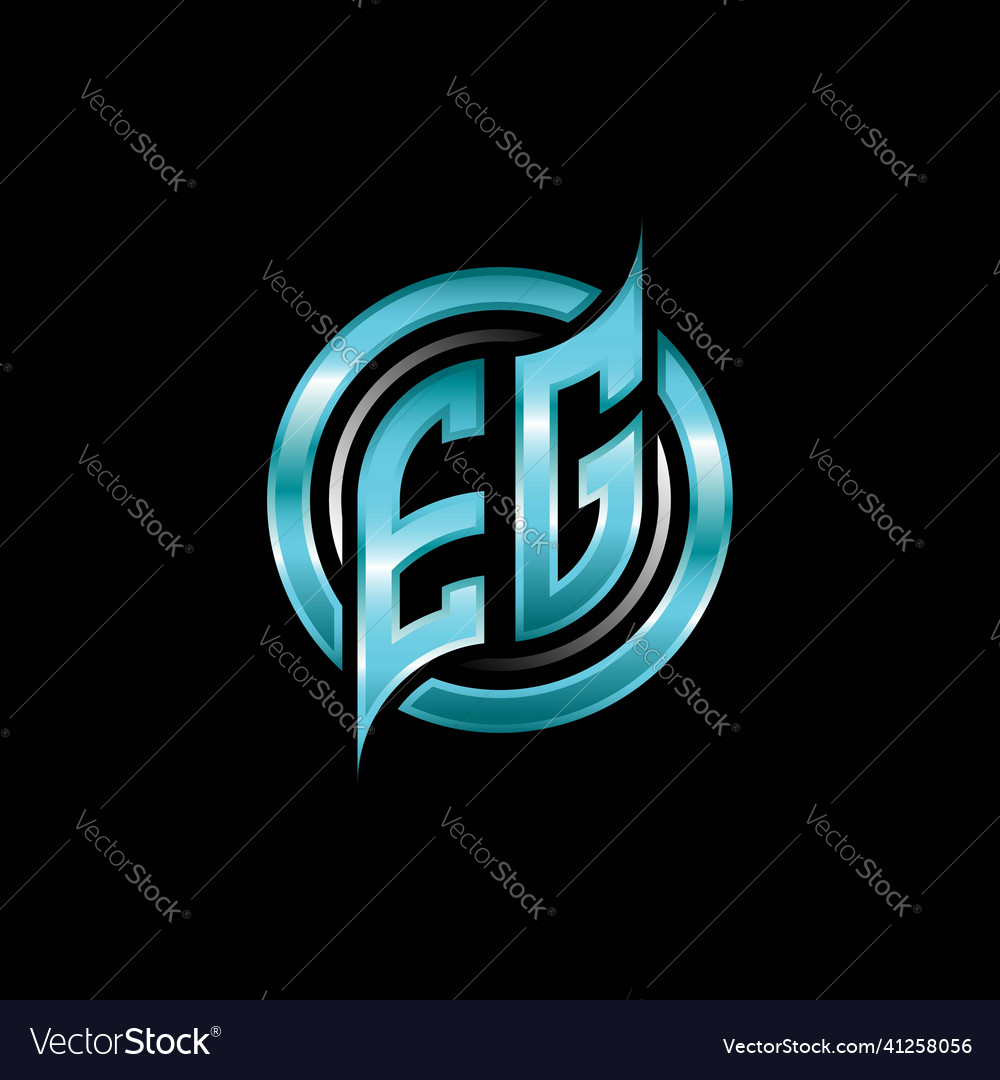 Eg initial monogram logo circle rounded Royalty Free Vector