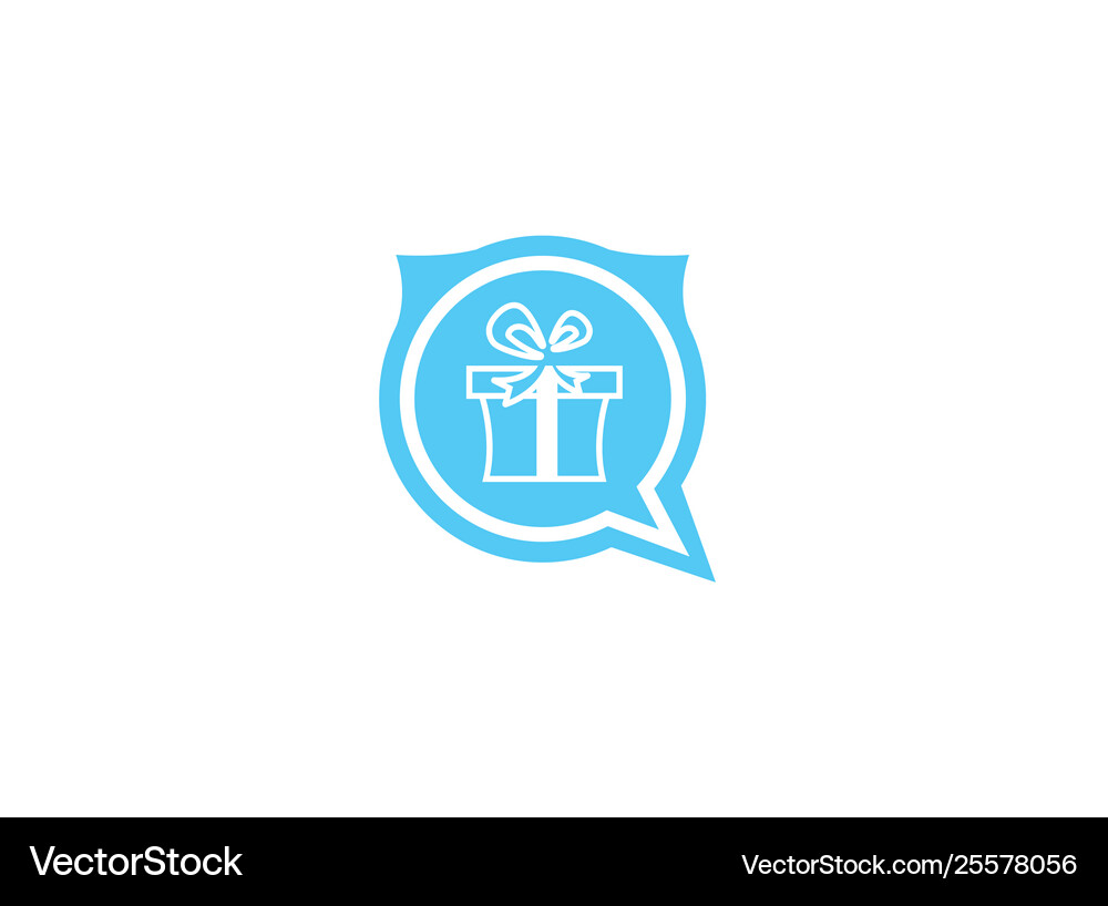 Gift box and surprise for logo design in chat icon