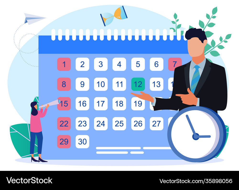 Graphic cartoon character business schedule Vector Image