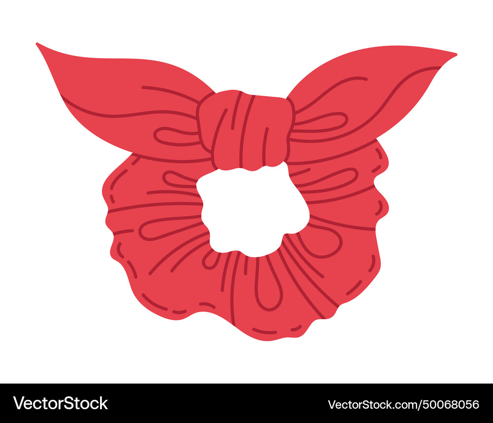 Hair scrunchie hand drawn elastic scrunchy Vector Image