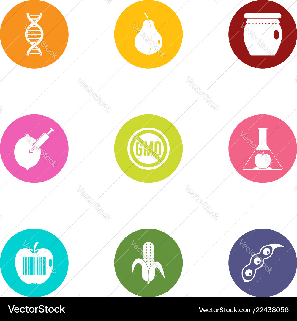 Ideal food icons set flat style Royalty Free Vector Image
