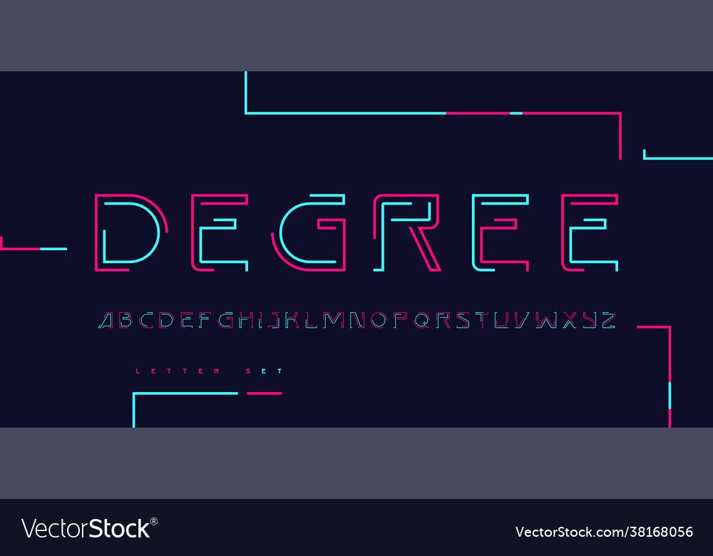 Linear uppercase letter set alphabet font Vector Image Linear uppercase letter set alphabet font Vector Image