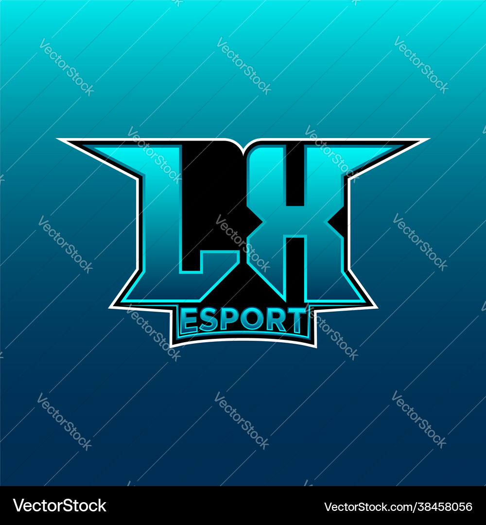 Lx initial gaming logo esports geometric designs Vector Image