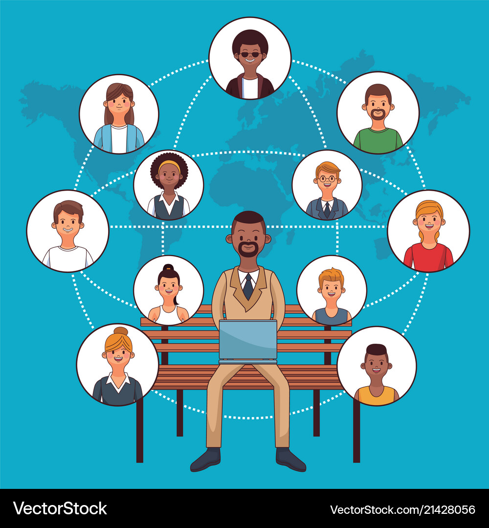 People and social media Royalty Free Vector Image