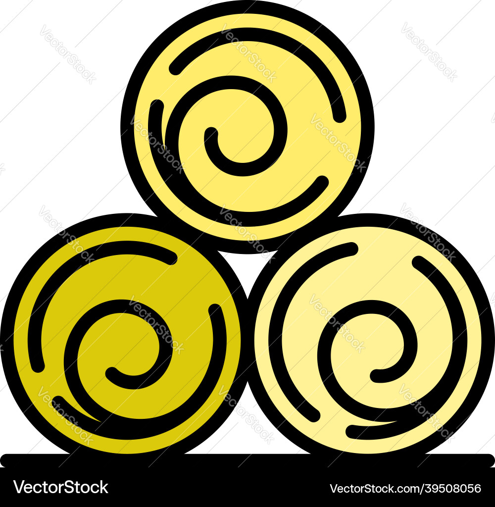 Roll hay icon color outline Royalty Free Vector Image