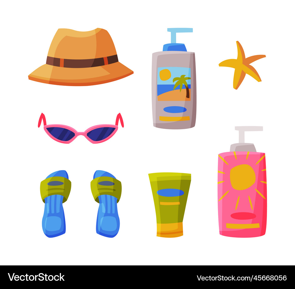 Travel and vacation symbol and attribute for Vector Image