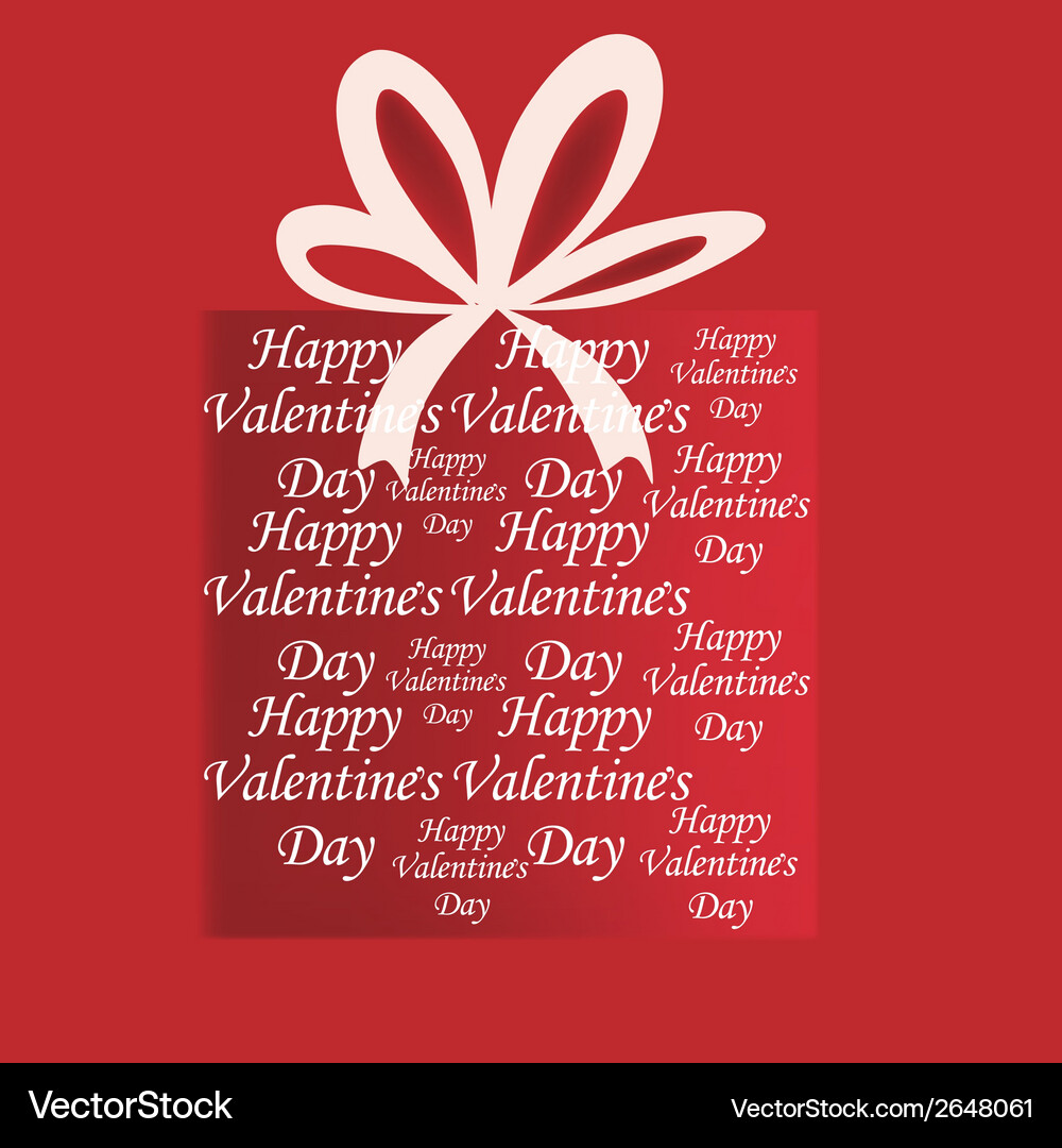 A beautiful red box with words and white ribbon Vector Image