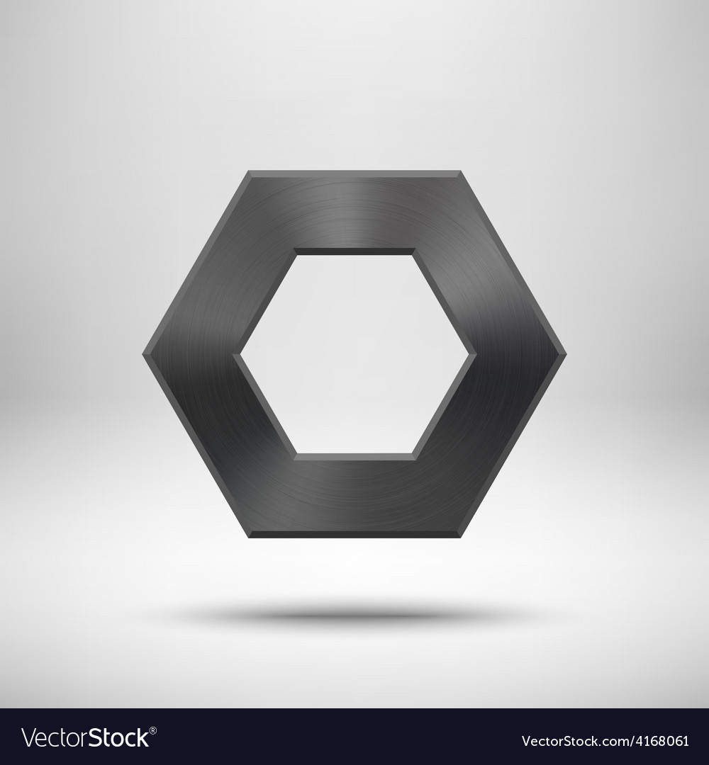 Black abstract polygon button template Royalty Free Vector